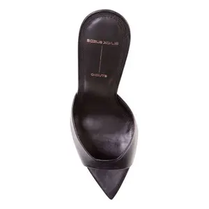 BLACK SUEDE STUDIO Brea Leather Mule - Black Leather
