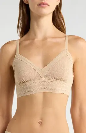 MEUNDIES Allover Lace V-neck Bralette - Latte Zebra