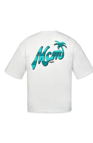 Mcm X Snipes Rhinestone Logo T-shirt - White