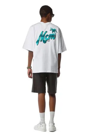 Mcm X Snipes Rhinestone Logo T-shirt - White