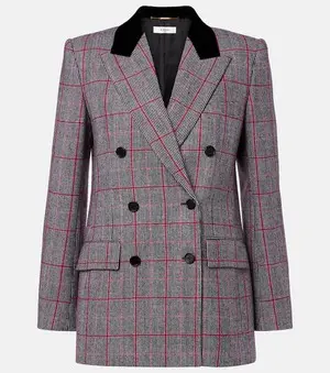 Chloé Checked Double-breasted Wool Jacket