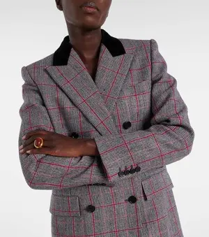 Chloé Checked Double-breasted Wool Jacket
