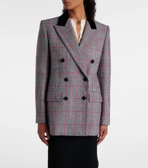 Chloé Checked Double-breasted Wool Jacket