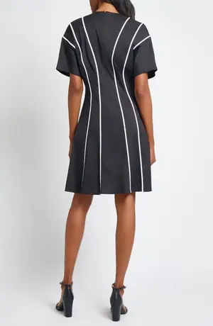 Ming Wang Stripe Flare Dress