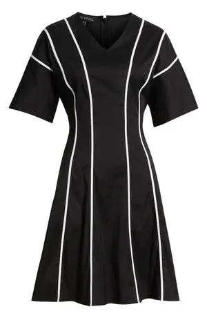 Ming Wang Stripe Flare Dress