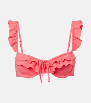 Marysia Seraphine Ruffled Bikini Top - Pink