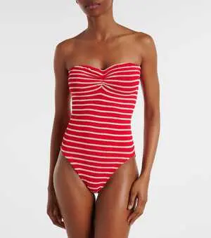 Hunza G Brooke Striped Swimsuit - Red