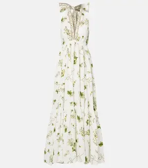 Camilla Embellished Cotton Maxi Dress - White