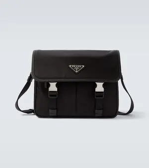 Prada Re-nylon Leather-trimmed Shoulder Bag - Black