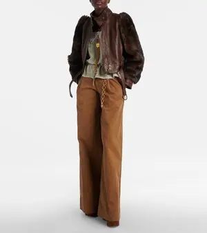 Chloé High-rise Wide-leg Pants - Brown