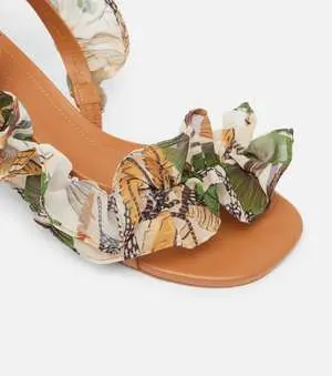 Farm Rio Ruffled Leather Sandals