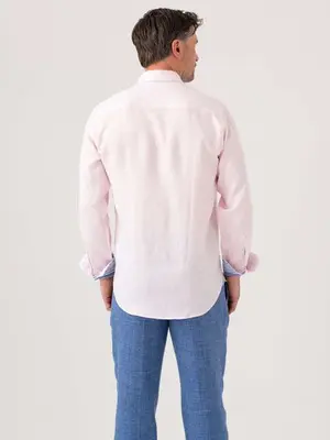 KOY CLOTHING Classic Linen Long Sleeve Shirt - Pink