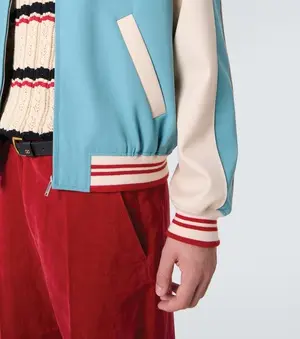 Valentino Garavani Logo Virgin Wool Varsity Jacket - Blue