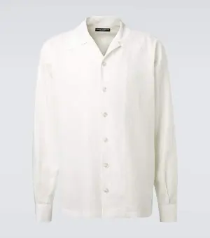 Dolce & Gabbana Linen Canvas Bowling Shirt
