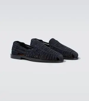 Brunello Cucinelli Woven Suede Loafers