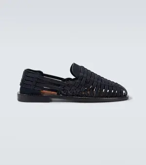 Brunello Cucinelli Woven Suede Loafers - Blue