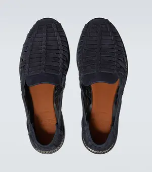 Brunello Cucinelli Woven Suede Loafers