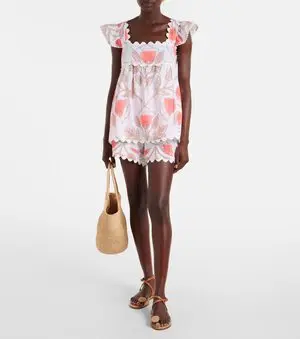 JULIET DUNN Floral Cotton Shorts