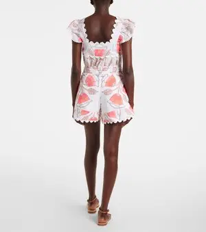 JULIET DUNN Floral Cotton Shorts
