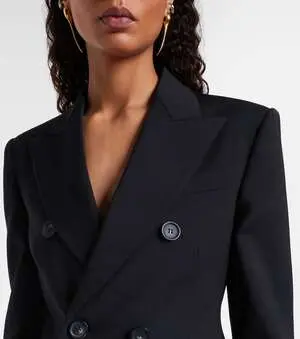 Sportmax Adamo Double-breasted Wool Blazer - Black