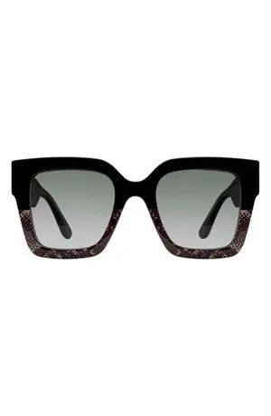 STUART WEITZMAN 51mm Square Sunglasses - Black Black White