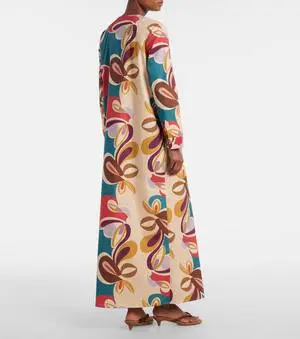 ADRIANA DEGREAS Printed Cotton-blend Kaftan