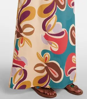 ADRIANA DEGREAS Printed Cotton-blend Kaftan