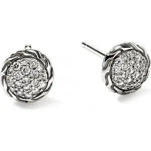 John Hardy John Hardy Essential Diamond Pavé Stud Earrings Silver/diamond