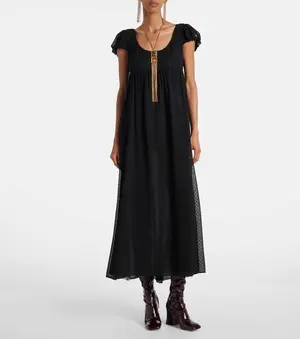 Chloé Silk Point D'esprit Maxi Dress