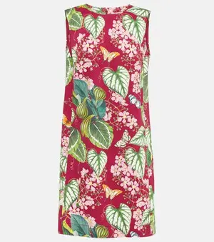 Oscar De La Renta Floral Cotton-blend Mini Dress - Multicoloured