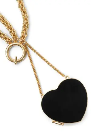 Jeffrey Campbell Bpm Heart Chain Belt - Black Suede Gold