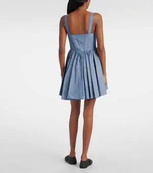 Alaïa Chambray Bustier Dress - Blue