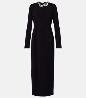THE ROW Mitsuko Embellished Cady Midi Dress