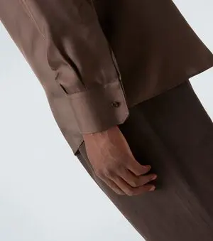 Dolce & Gabbana Silk Twill Dress Shirt - Brown