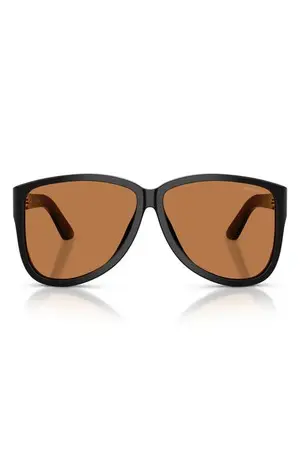 Miu Miu 61mm Pilot Sunglasses - Black/ Brown