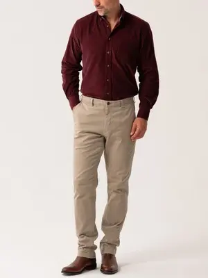 KOY CLOTHING Corduroy Long Sleeve Shirt - Port