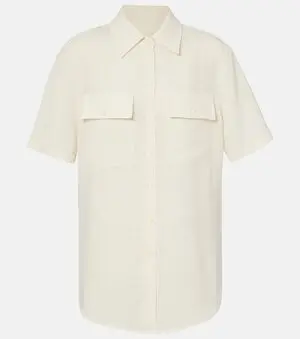 Loro Piana Shirley Linen Crêpe Shirt - White
