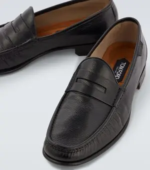 TOM FORD York Leather Penny Loafers