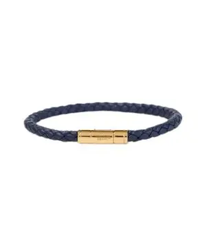 TOM FORD Logo Braided Leather Bracelet - Blue