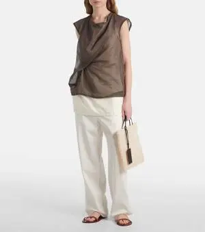 THE ROW Barn Mini Leather-trimmed Tote Bag