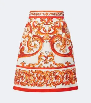 Dolce & Gabbana Majolica Miniskirt - Orange
