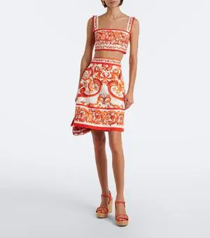 Dolce & Gabbana Majolica Miniskirt - Orange