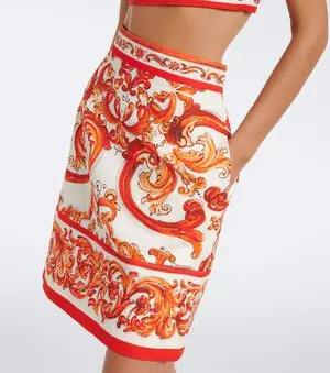 Dolce & Gabbana Majolica Miniskirt - Orange