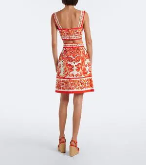 Dolce & Gabbana Majolica Miniskirt - Orange