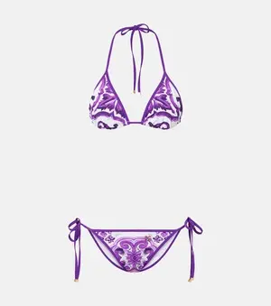 Dolce & Gabbana Printed Bikini - Purple