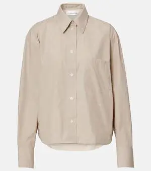Victoria Beckham Cropped Cotton Shirt - Beige