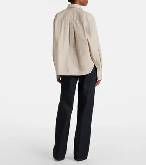 Victoria Beckham Cropped Cotton Shirt - Beige
