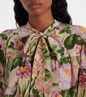 Chloé Tie-neck Silk Crêpe De Chine Blouse - Multicoloured