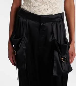 Chloé High-rise Silk Satin Cargo Pants