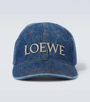 Loewe Logo Denim Baseball Cap - Blue